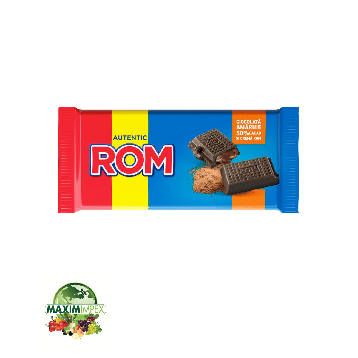 Rom(Tableta Ciocolata 50%) - Chocolat 50% - 88g – Dionis Vins Roumains